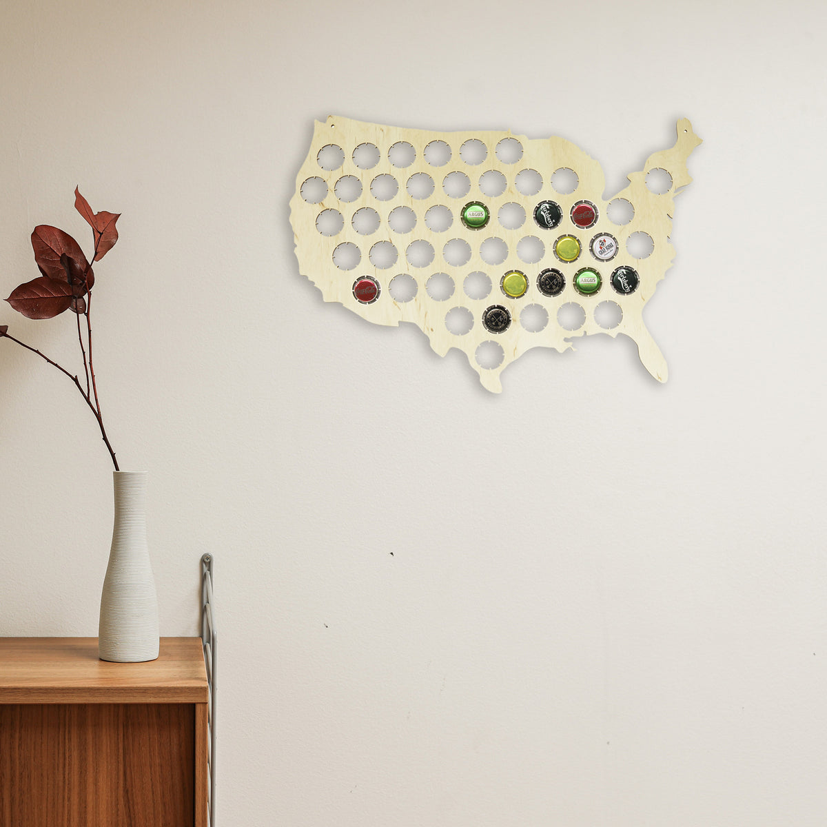 Wall Map Of US, Beer Cap Collecting Board – PromiDesign.com